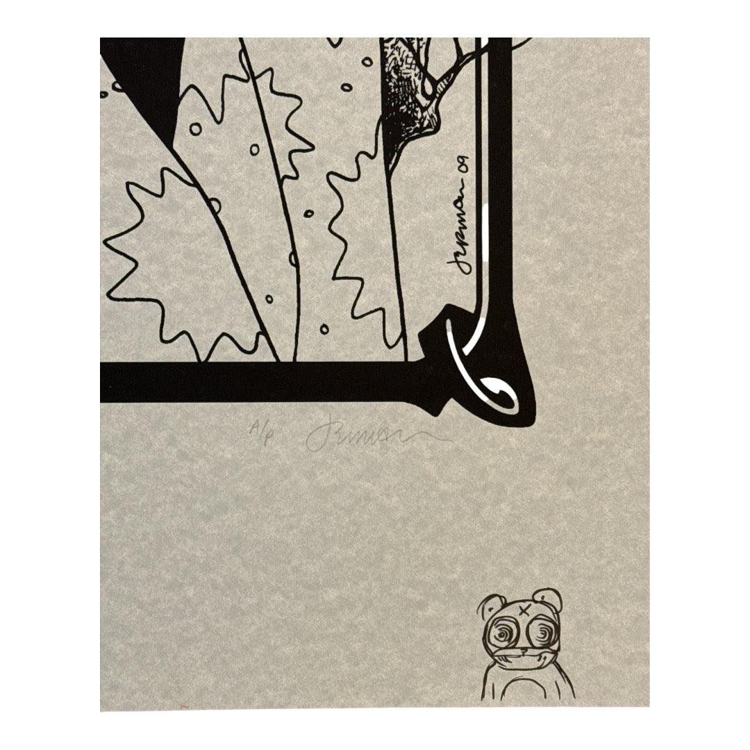 Winter- Jermaine Rogers - B&W AP remarked & doodled – SQUID PRINT GALLERY