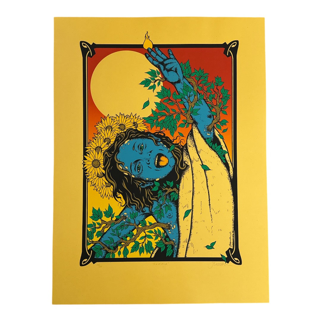 Summer - Jermaine Rogers - Gold – SQUID PRINT GALLERY