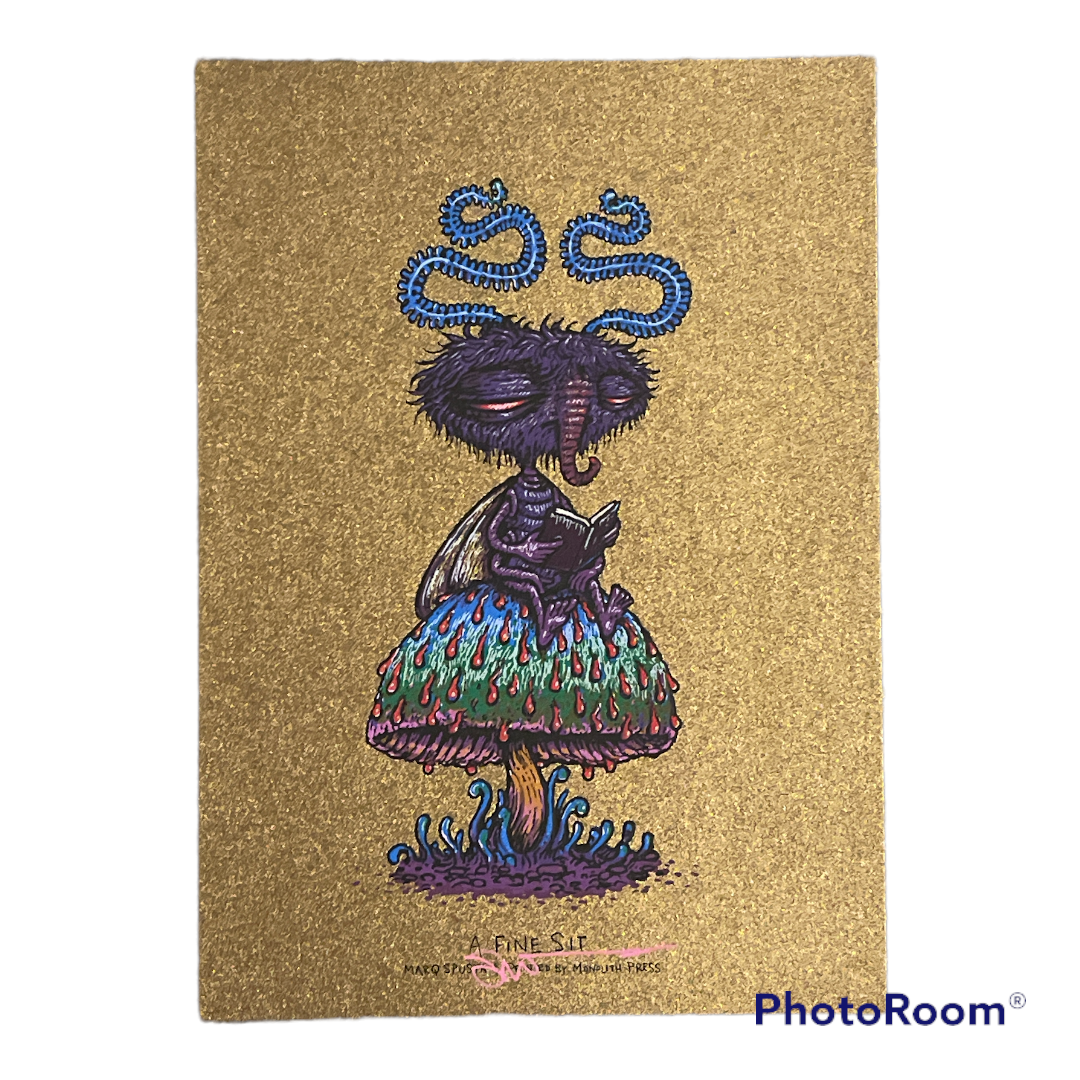 A Fine Sit - Gold Denim - Spusta – SQUID PRINT GALLERY