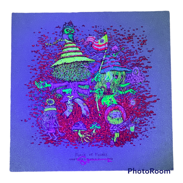 Flock of Freaks - Blue/Teal - Blue Shrooms - Spusta – SQUID PRINT GALLERY